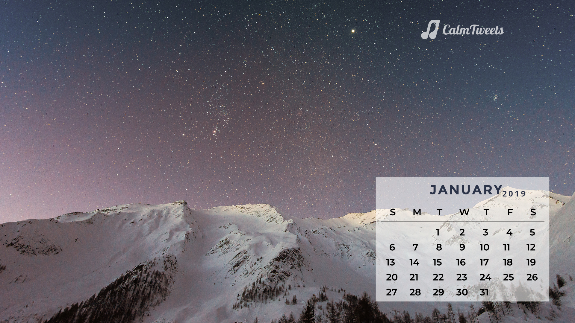 January Wallpaper 2 - CalmTweets
